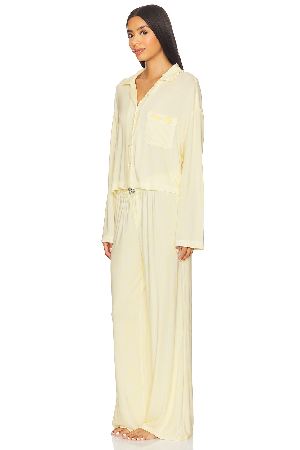 Dairy Boy Butter Sleep Set Pajamas in Lemon Pinstripe | REVOLVE
