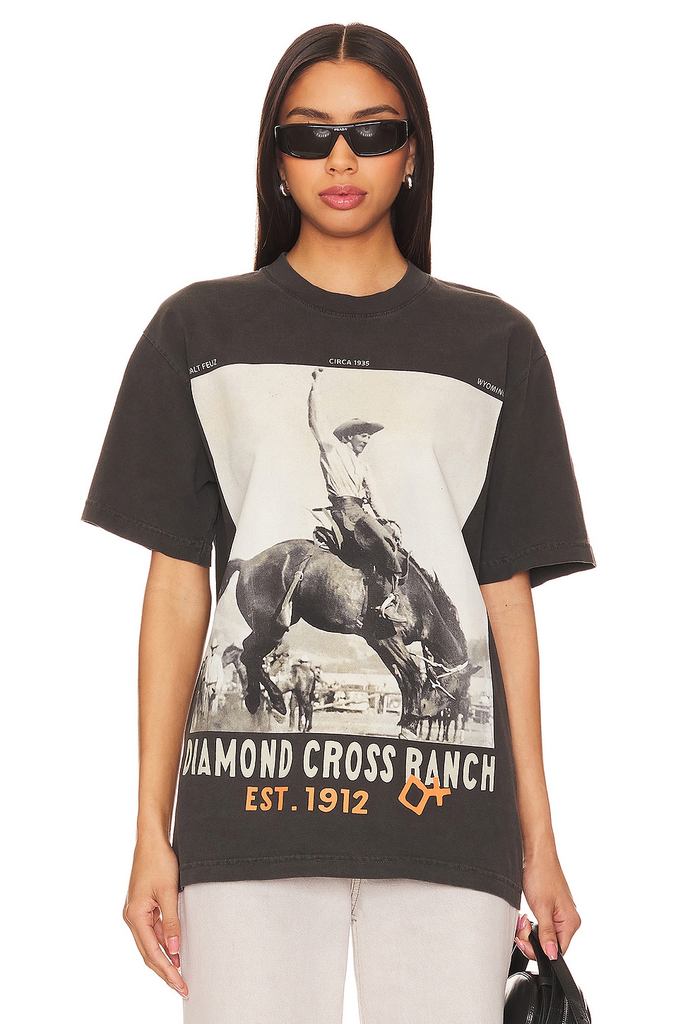 Diamond Cross Ranch Saddle Tee in Black | REVOLVE