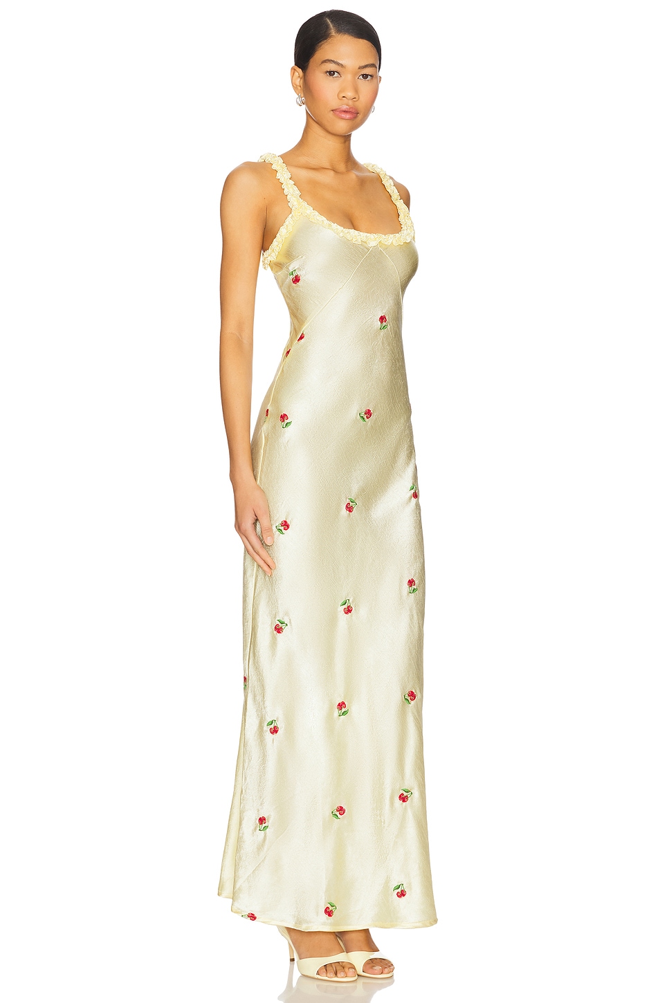 Damson Madder Simone Slip Midi Dress in Butter Yellow | REVOLVE