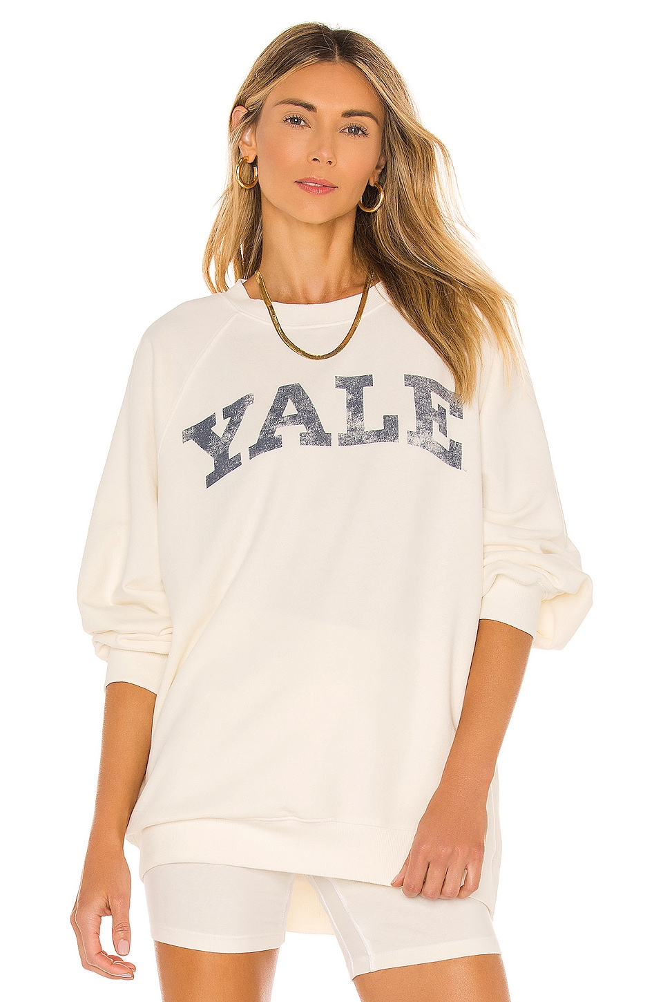DAYDREAMER X REVOLVE Yale Raglan Sweater Dress in Stone Vintage | REVOLVE