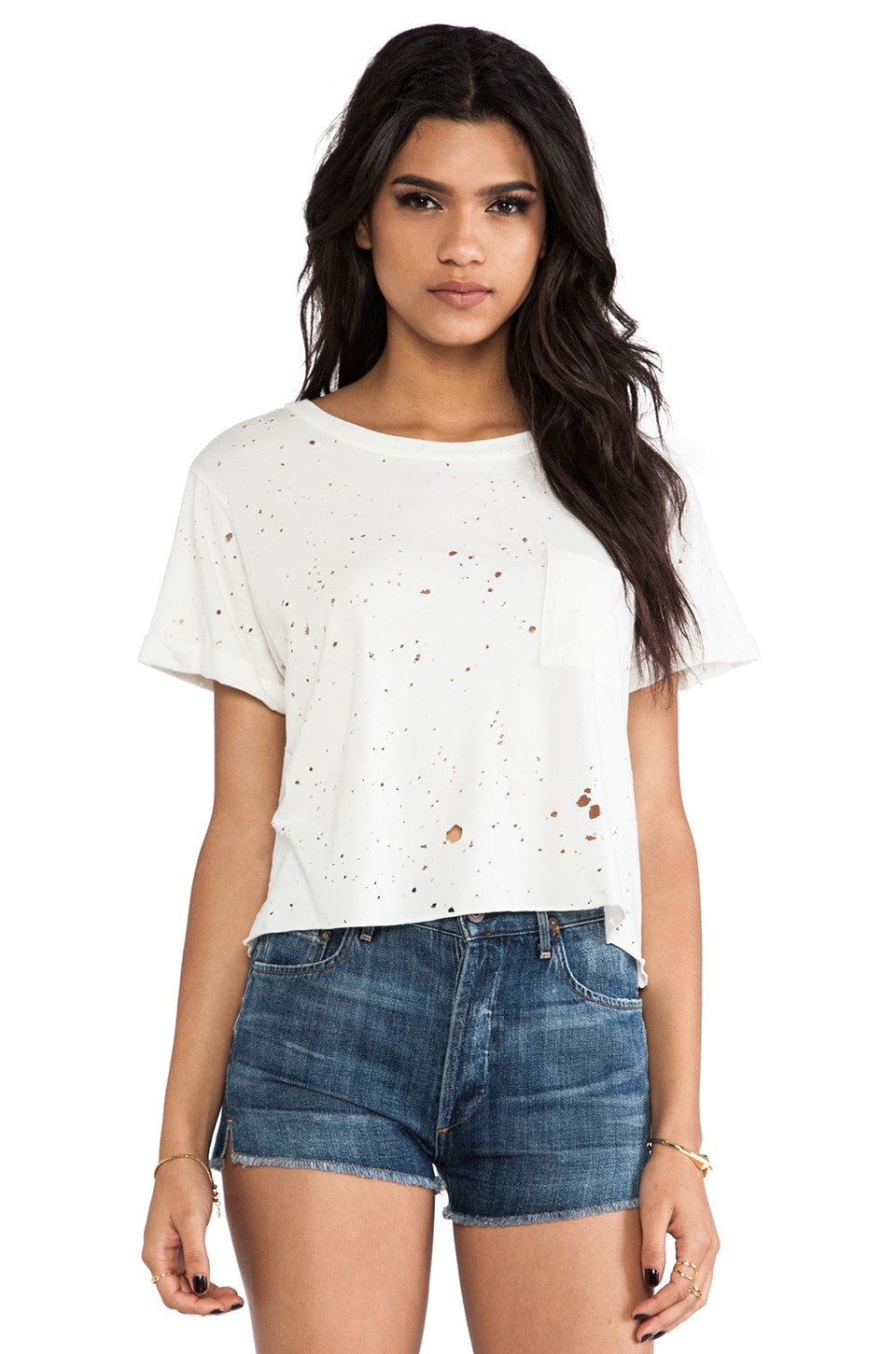 DAYDREAMER The Artfully Thrashed Tee in Cream | REVOLVE
