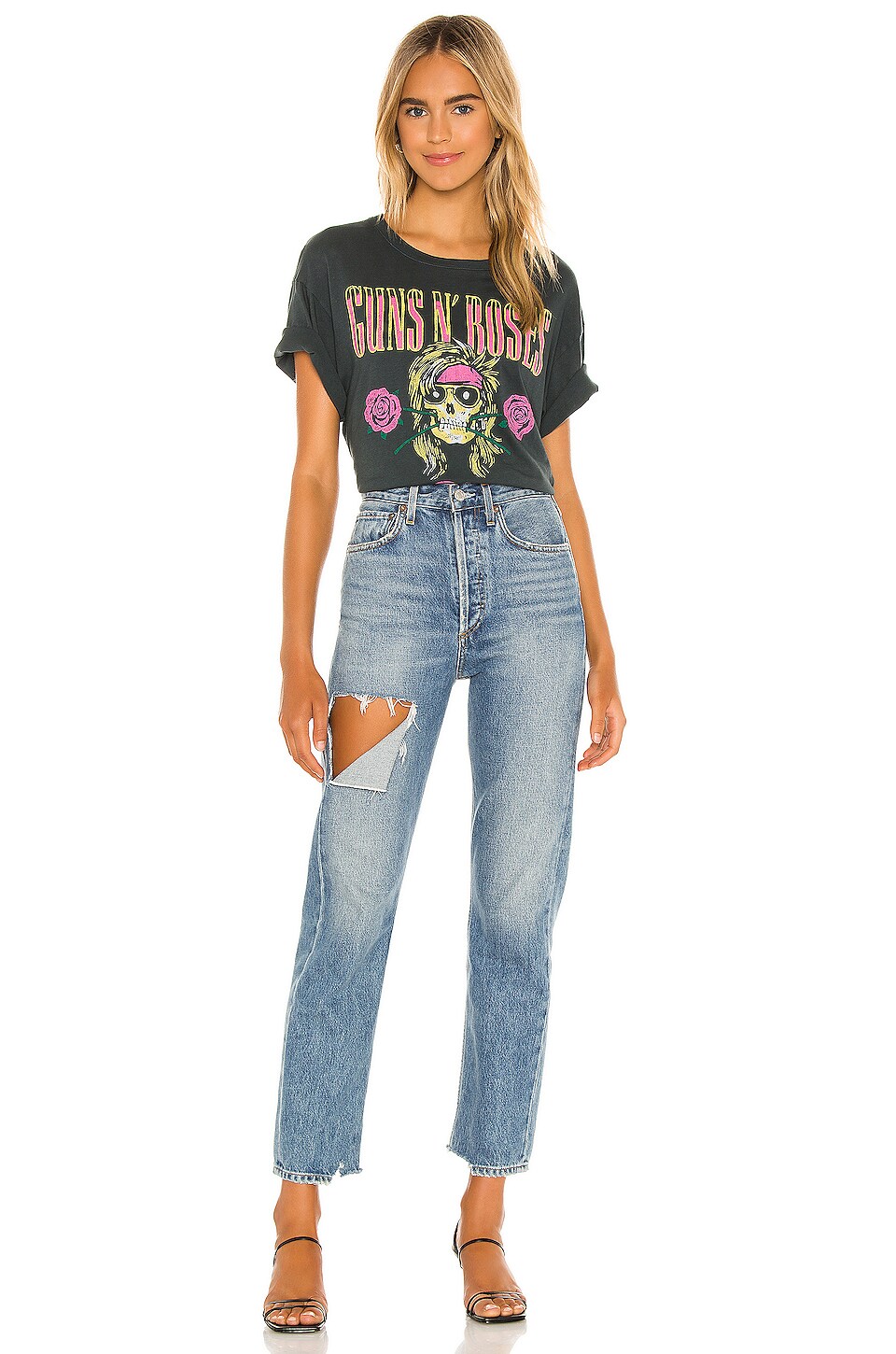 DAYDREAMER Guns N' Roses Destruction '87 Boyfriend Tee in Vintage Black ...