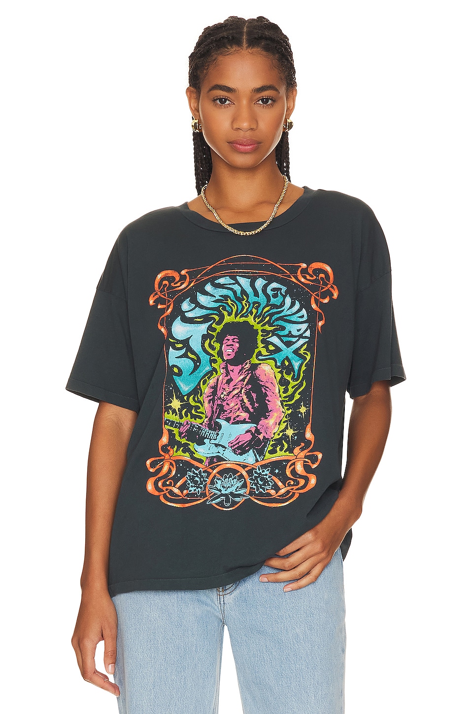 DAYDREAMER Jimi Hendrix Psychedelic Nouveau Merch Tee in Vintage Black ...