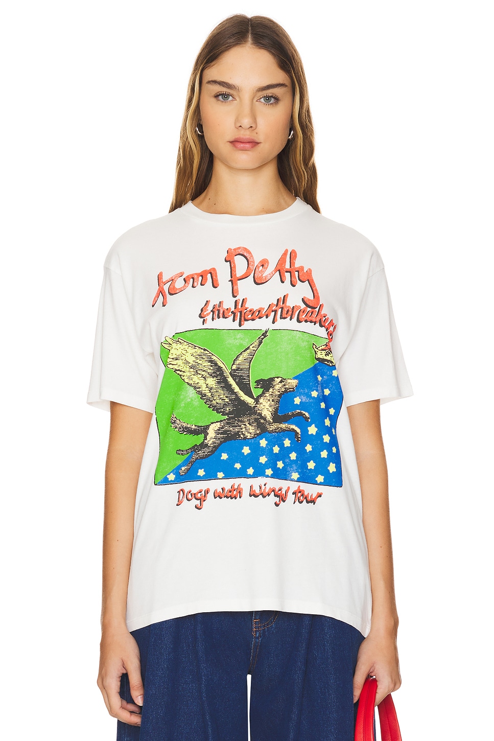 DAYDREAMER Tom Petty Dogs With Wings Weekend Tee in Vintage White | REVOLVE