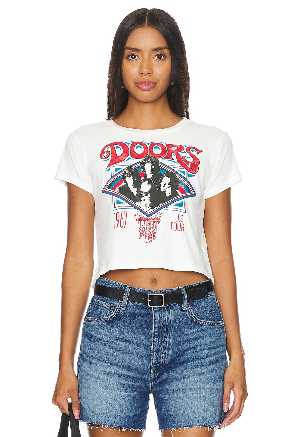 DAYDREAMER The Doors Light My Fire Camp Tee in Vintage White | REVOLVE