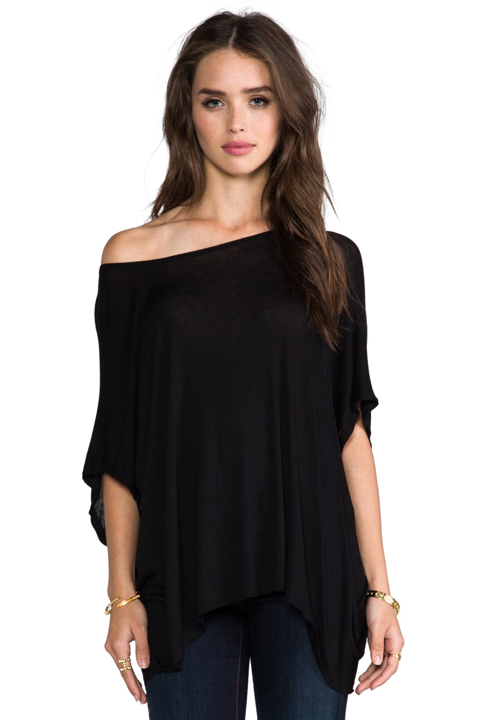 DAYDREAMER Oversized Tee with Back Zip in Black | REVOLVE