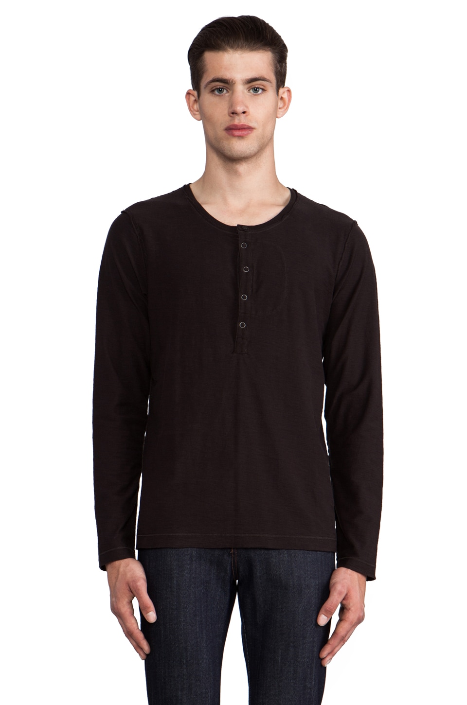 Diesel Canopy Long Sleeve Henley in Black | REVOLVE