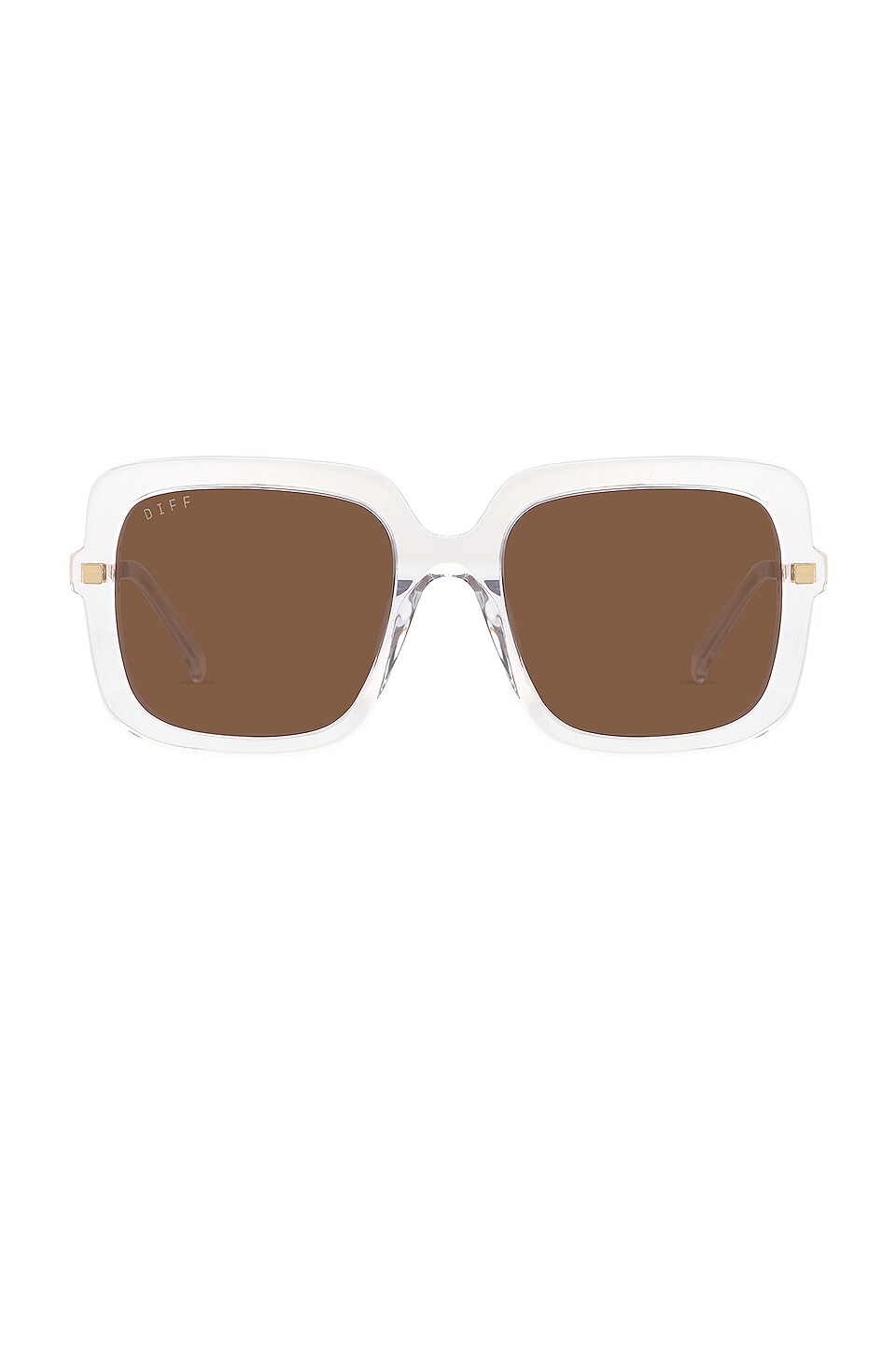 DIFF EYEWEAR Sandra in Clear Crystal & Brown | REVOLVE