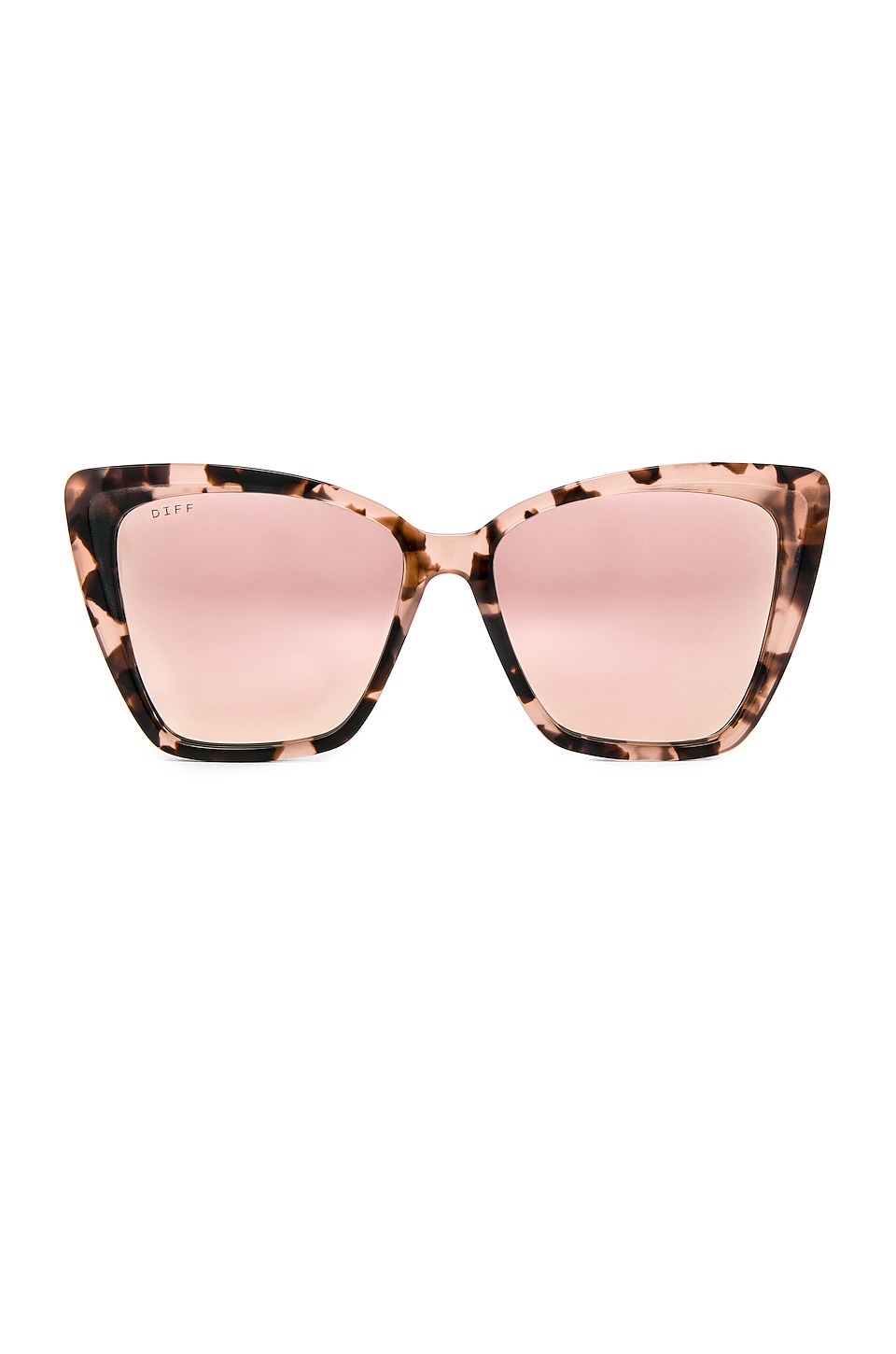 DIFF EYEWEAR Becky II in Himalayan Tortoise & Taupe Flash Mirror | REVOLVE