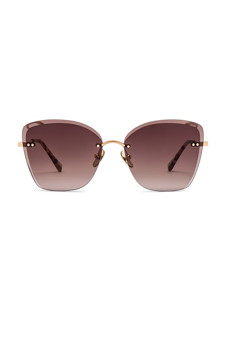 DIFF EYEWEAR Willow Sunglasses in Gold & Sea Turtle Tortoise Tips | REVOLVE