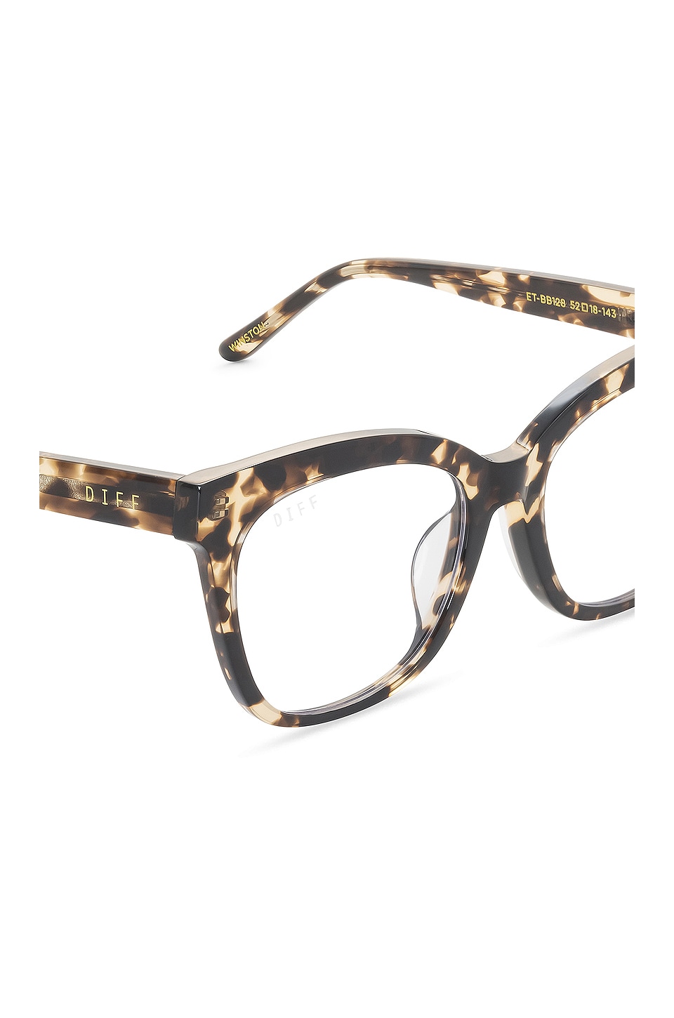 DIFF EYEWEAR Winston in Espresso Tortoise & Blue Light Tech | REVOLVE