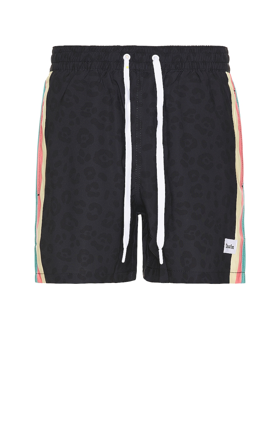 Duvin Design Leopard Swim Short in Black | REVOLVE
