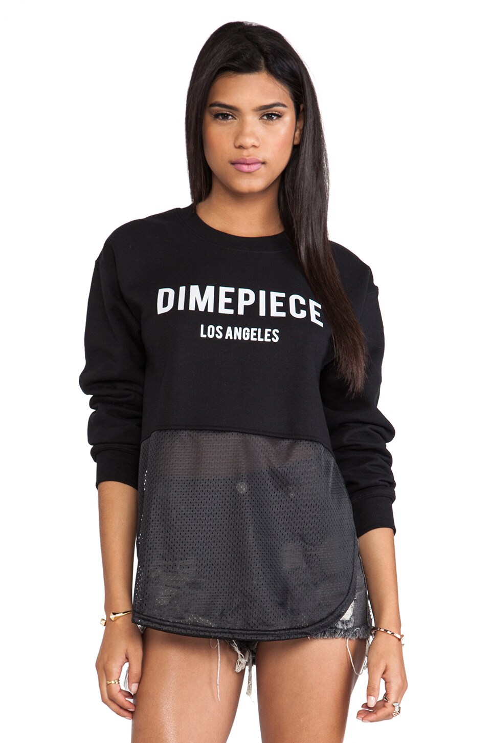 Dimepiece Los Angeles Mesh Sweatshirt in Black | REVOLVE
