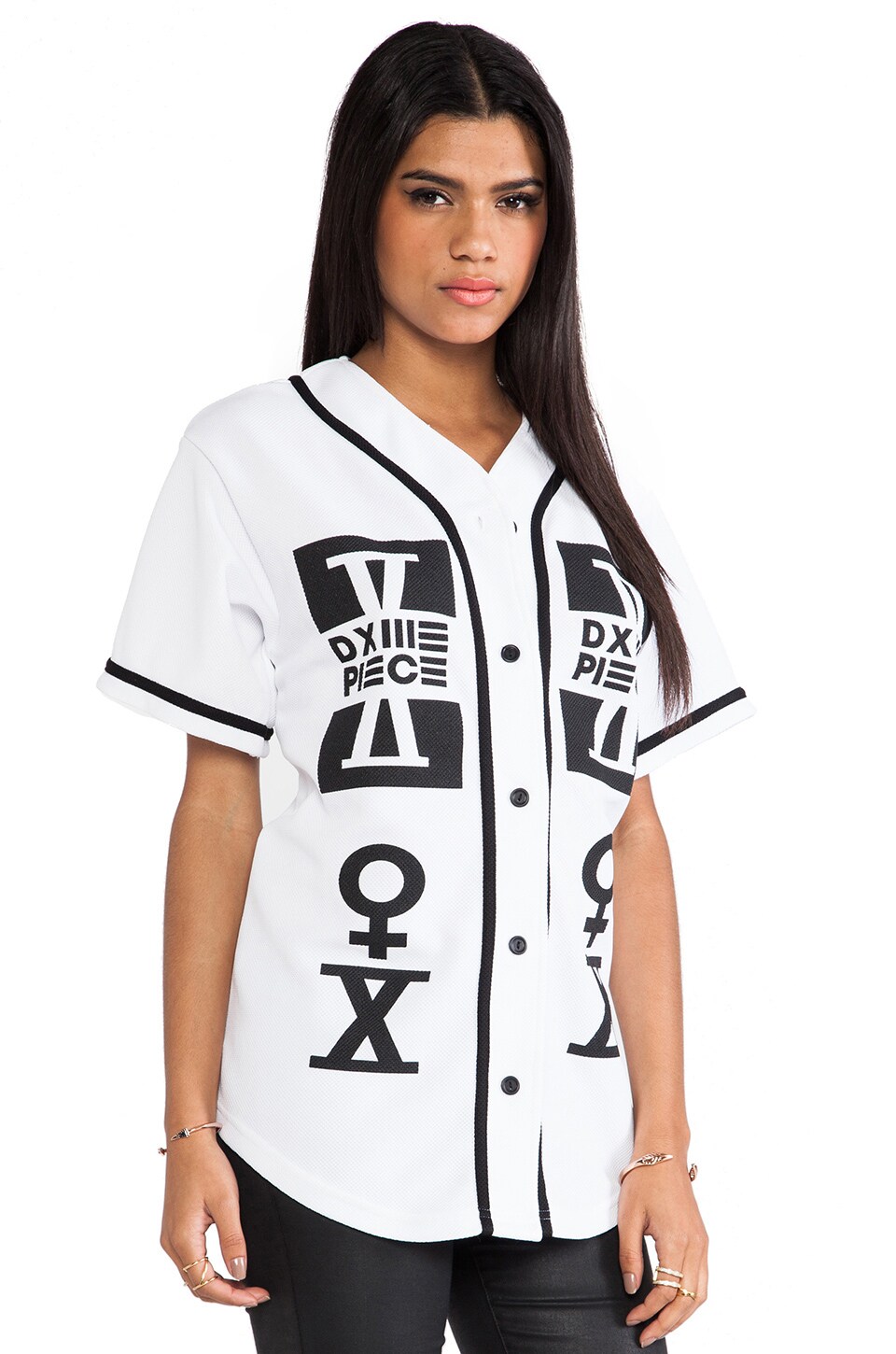 Dimepiece Baseball Button Up in White | REVOLVE