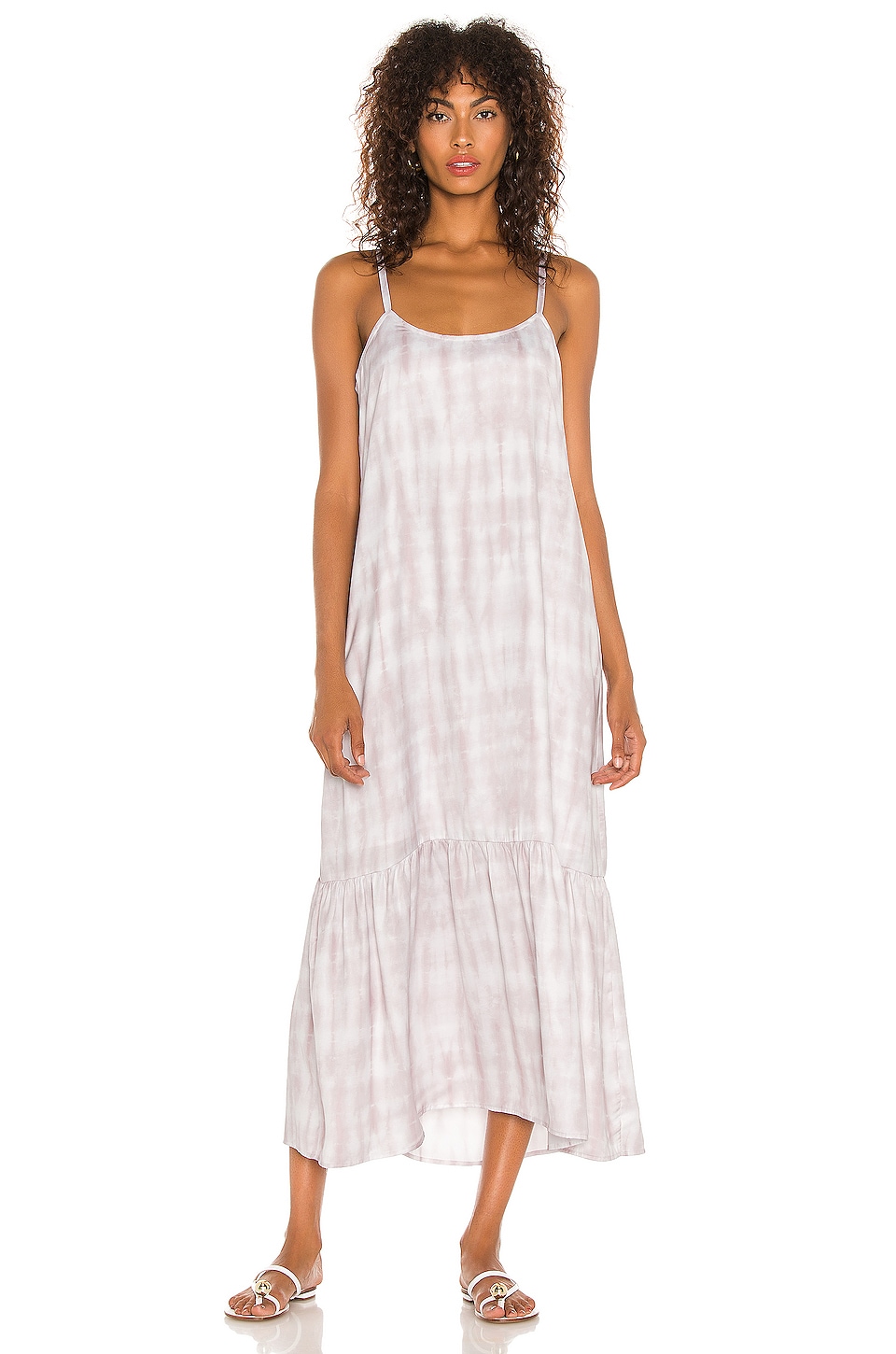 David Lerner Marissa Tank Midi Dress in Pink Tie Dye | REVOLVE
