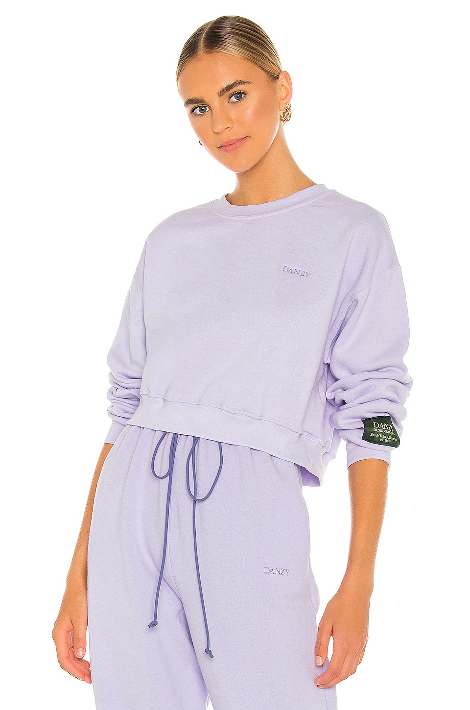DANZY Classic Cropped Crew Sweatshirt in Lilac | REVOLVE