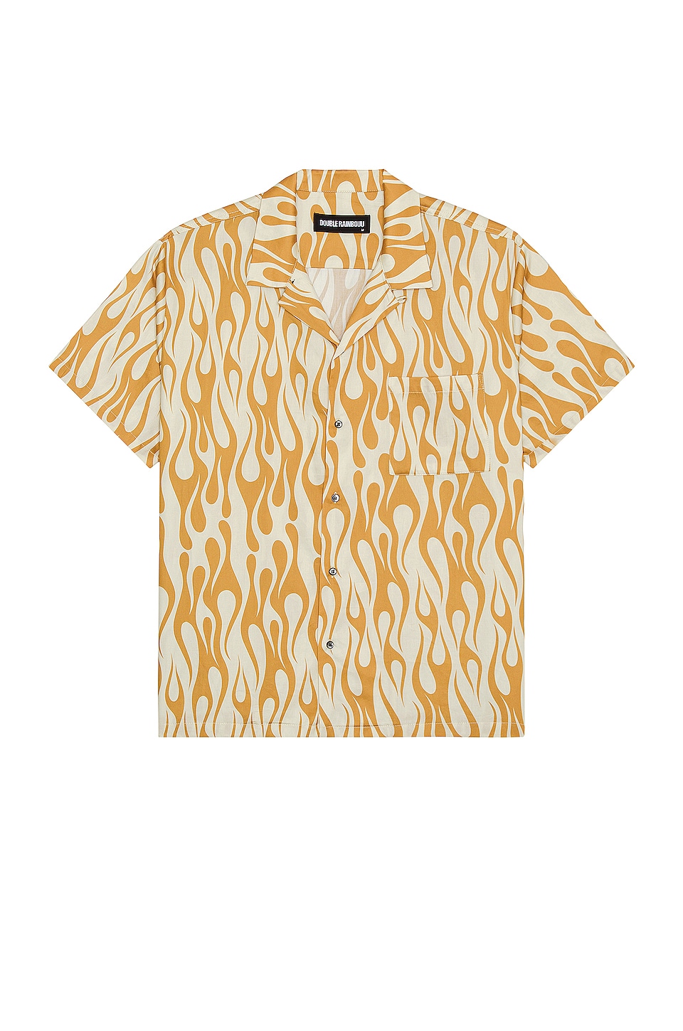 DOUBLE RAINBOUU SS Hawaiian Shirt in Burning Up Mustard | REVOLVE