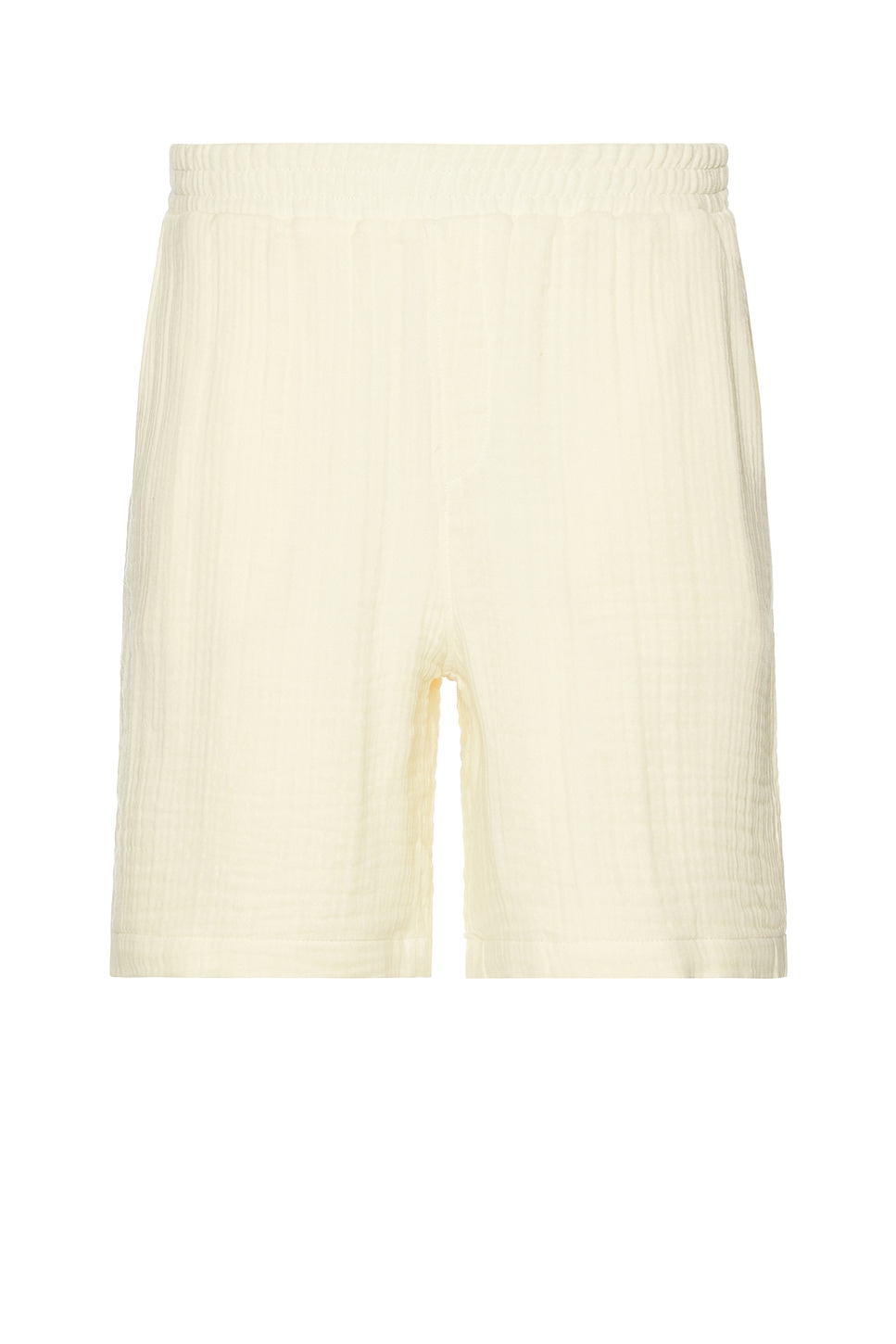 Daily Paper Enzi Seersucker Shorts in Icing Yellow | REVOLVE