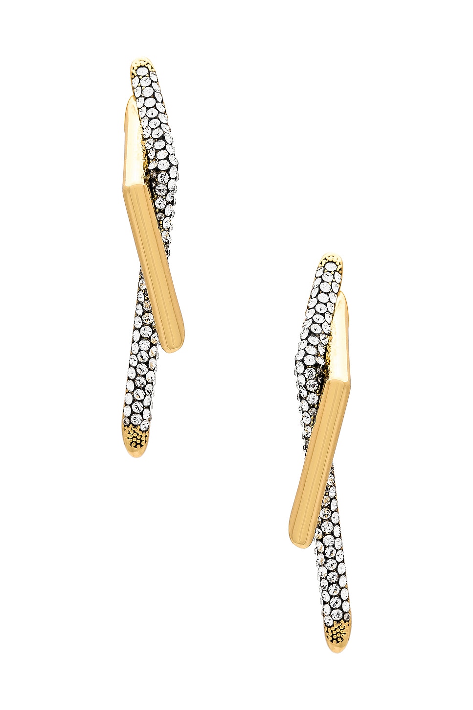 Demarson Neptune Earrings in 12k Shiny Gold & Pave | REVOLVE