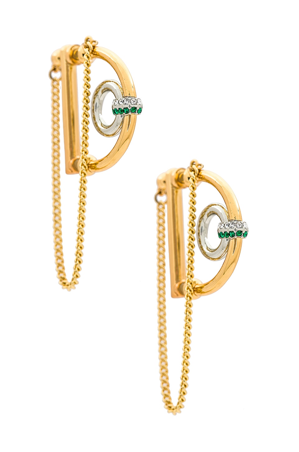 Demarson Mini Dema Earrings in 12k Shiny Gold & Crystals | REVOLVE