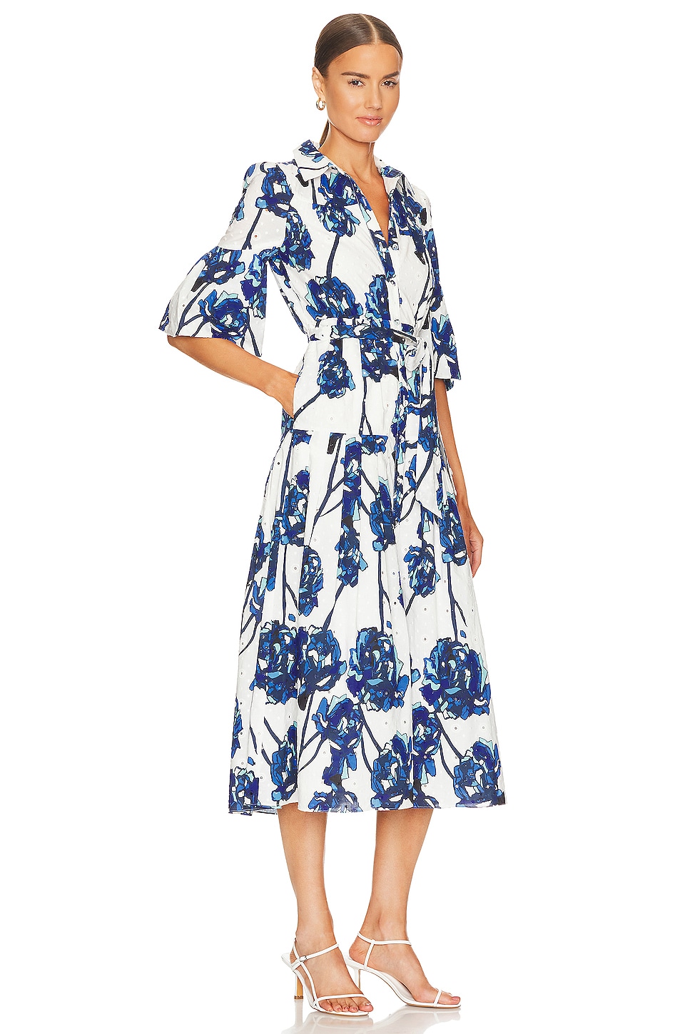 Diane von Furstenberg Aveena Dress in Watercolor Floral Large Ivory ...