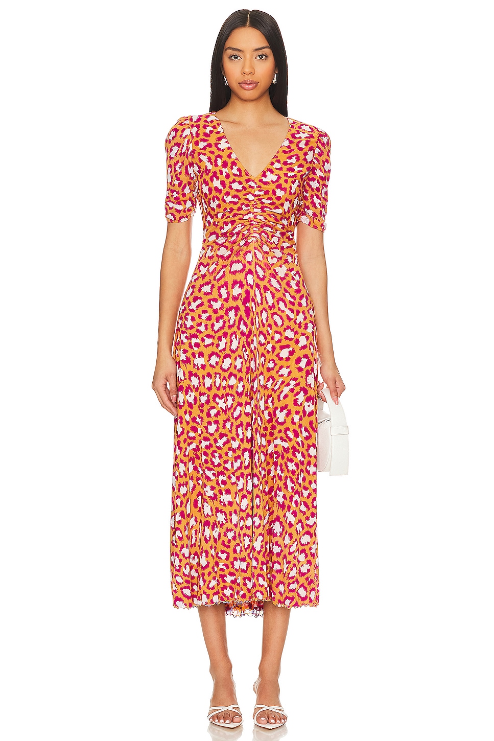 Diane von Furstenberg Koren Reversible Midi Dress in Natural Leopard ...