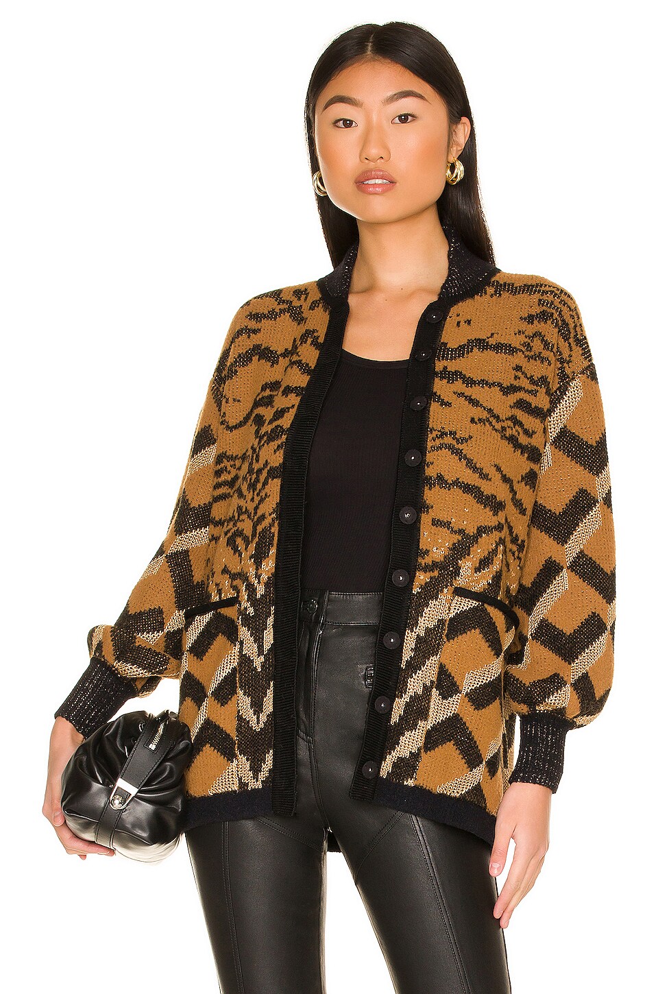 Diane von Furstenberg Claude Sweater in Tibetan Tiger Large & Arrow ...