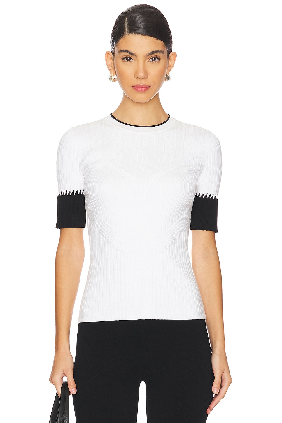 Diane von Furstenberg Medora Sweater in Black & Ivory | REVOLVE