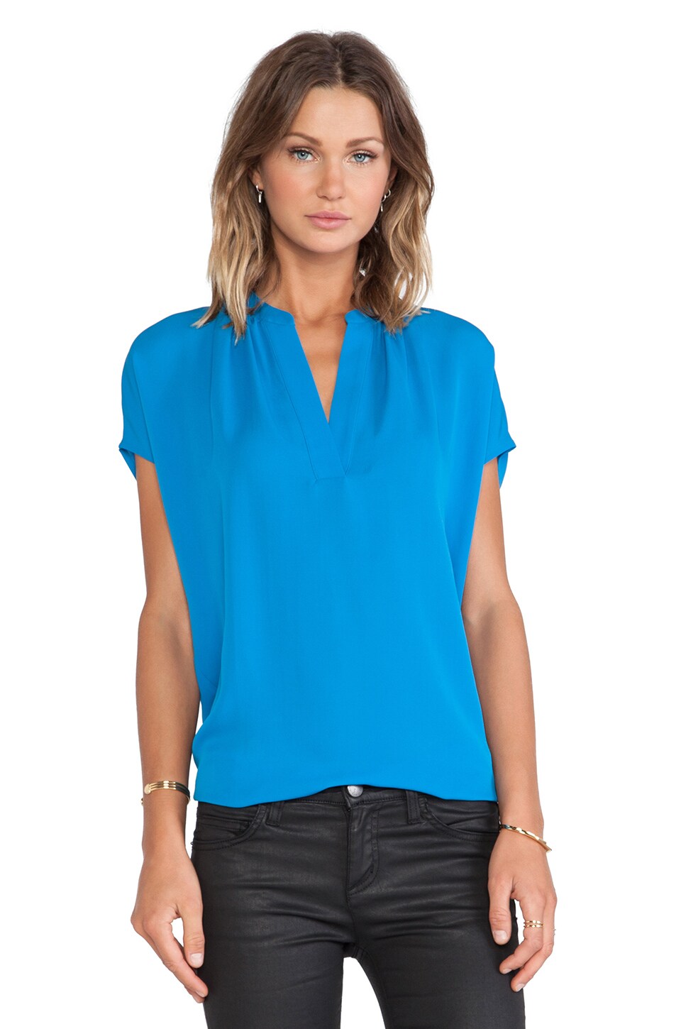 Diane von Furstenberg Alana Blouse in Topaz | REVOLVE