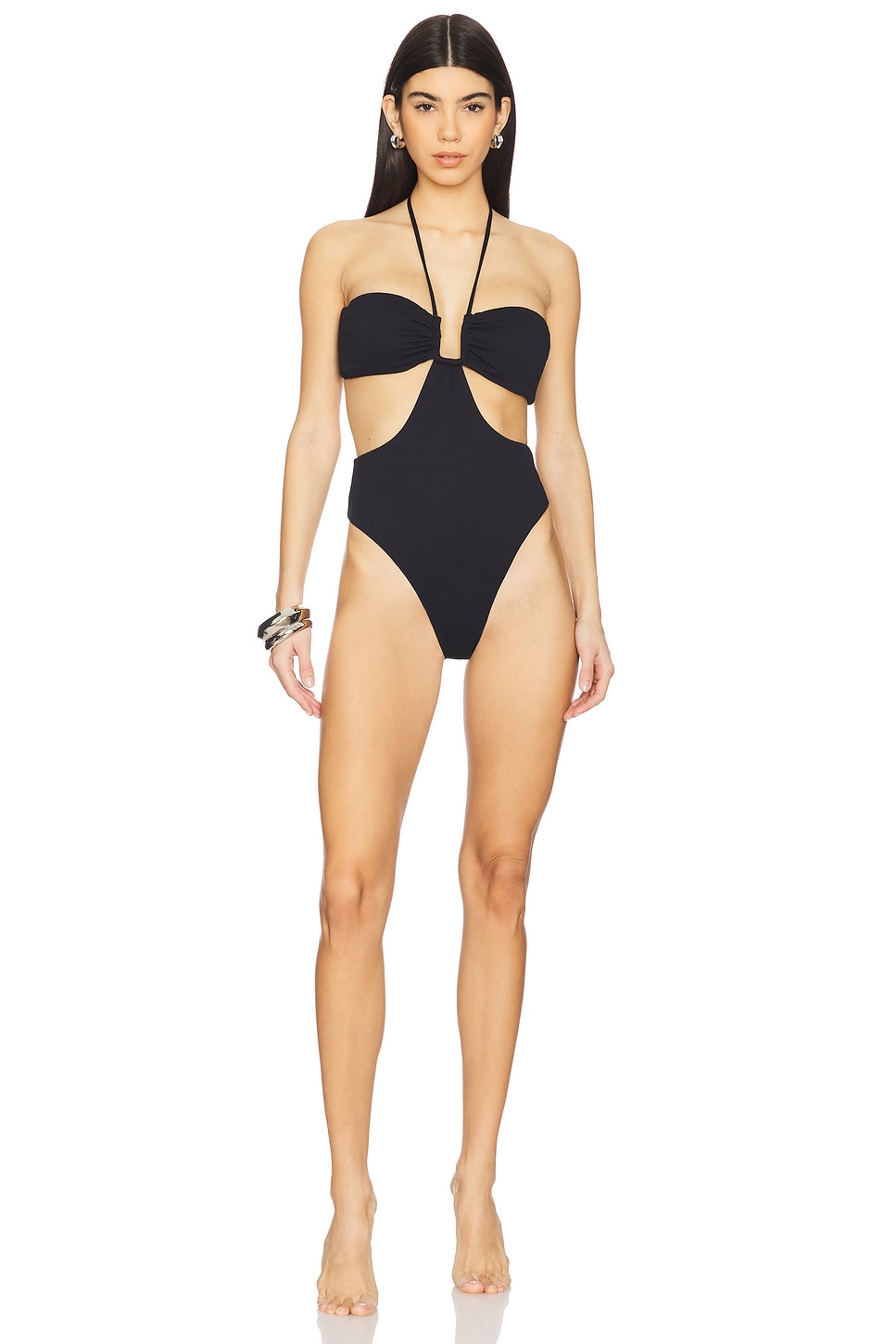 DEVON WINDSOR x REVOLVE Romi Full Piece in Black Texture | REVOLVE