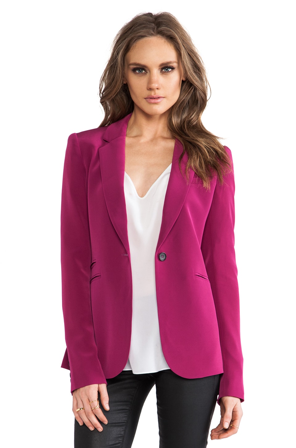 Elizabeth and James Rex Blazer with Colored Lining in Raspberry | REVOLVE