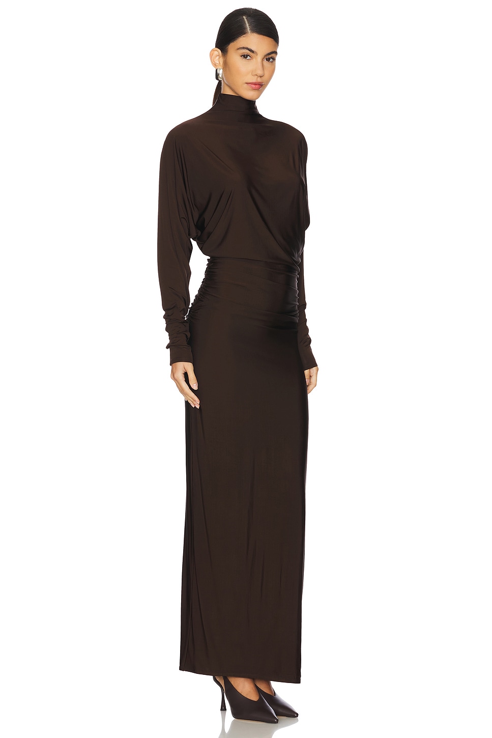 EAVES Shir Dress in Brown | REVOLVE