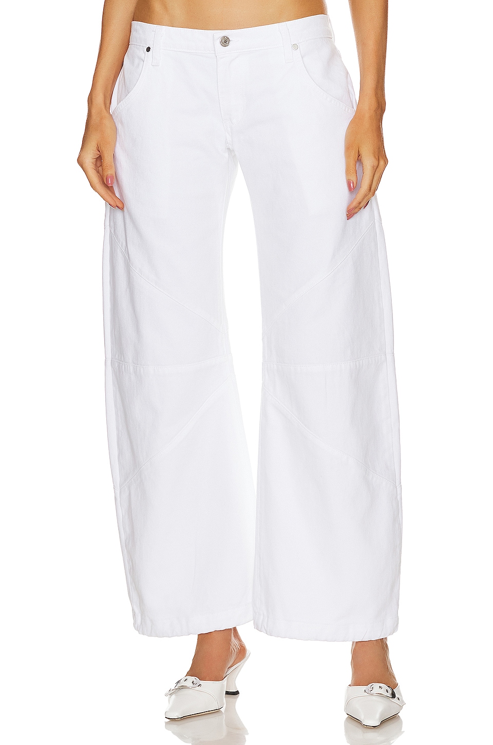 EB Denim Low Rise Frederic in White | REVOLVE