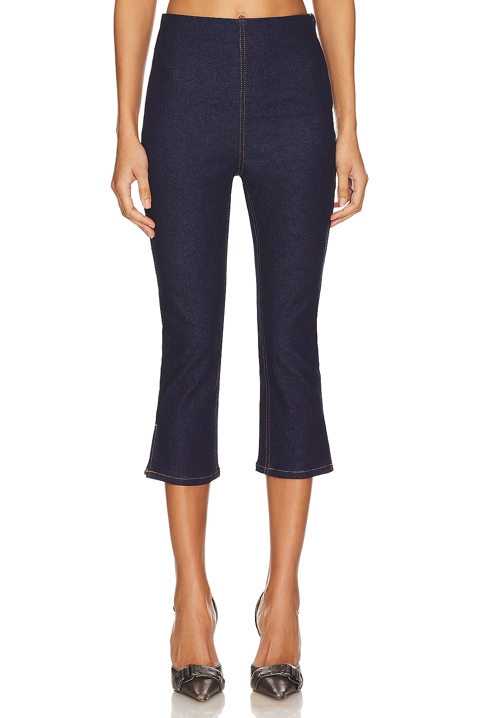 EB Denim Split Hem Capri Jeans in Midnight | REVOLVE