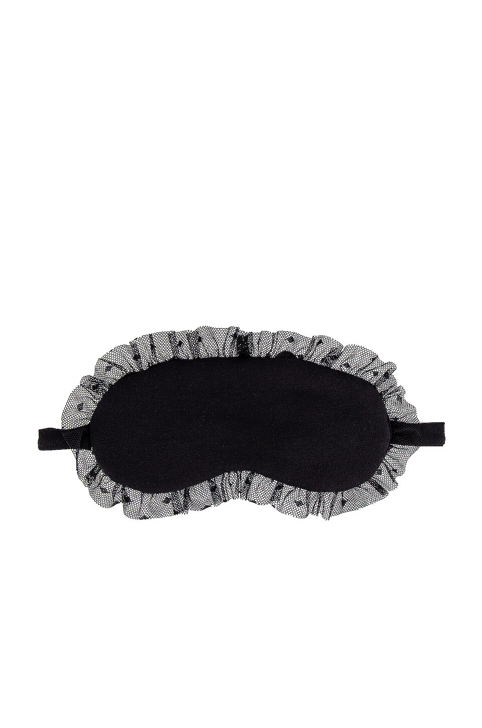 eberjey Iona Ruffle Eye Mask in Black | REVOLVE