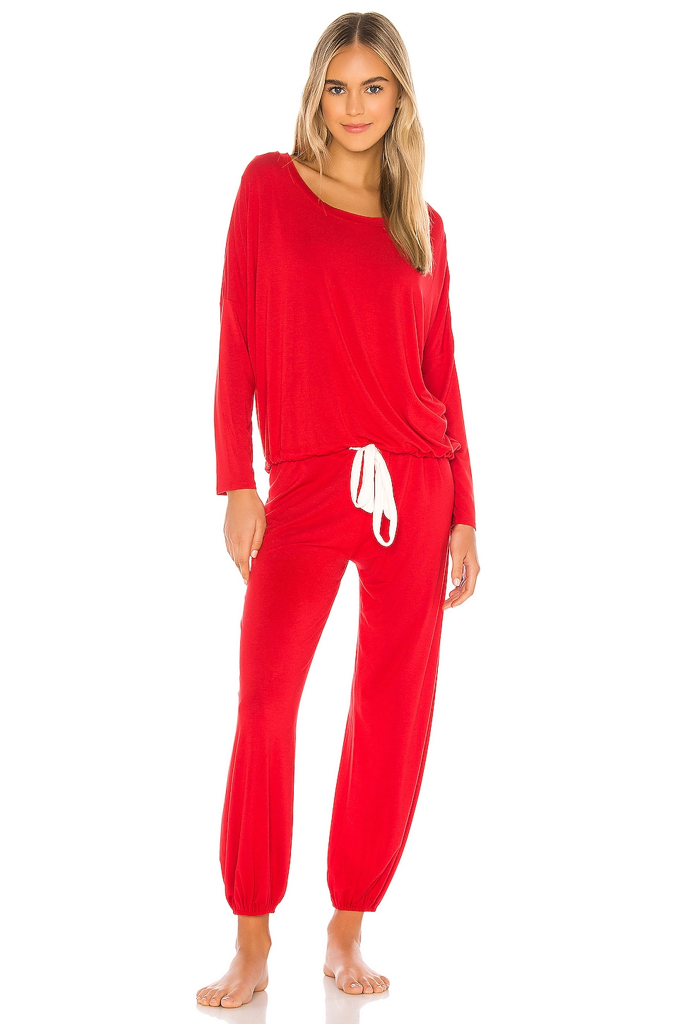 eberjey Gisele Slouchy Set in Haute Red & Ivory | REVOLVE