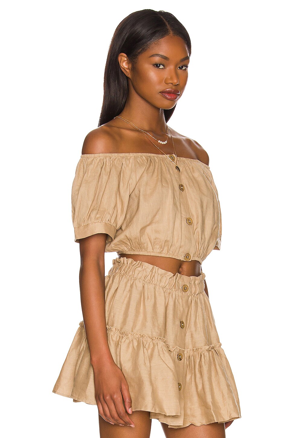 eberjey Linen Harper Top in Khaki | REVOLVE