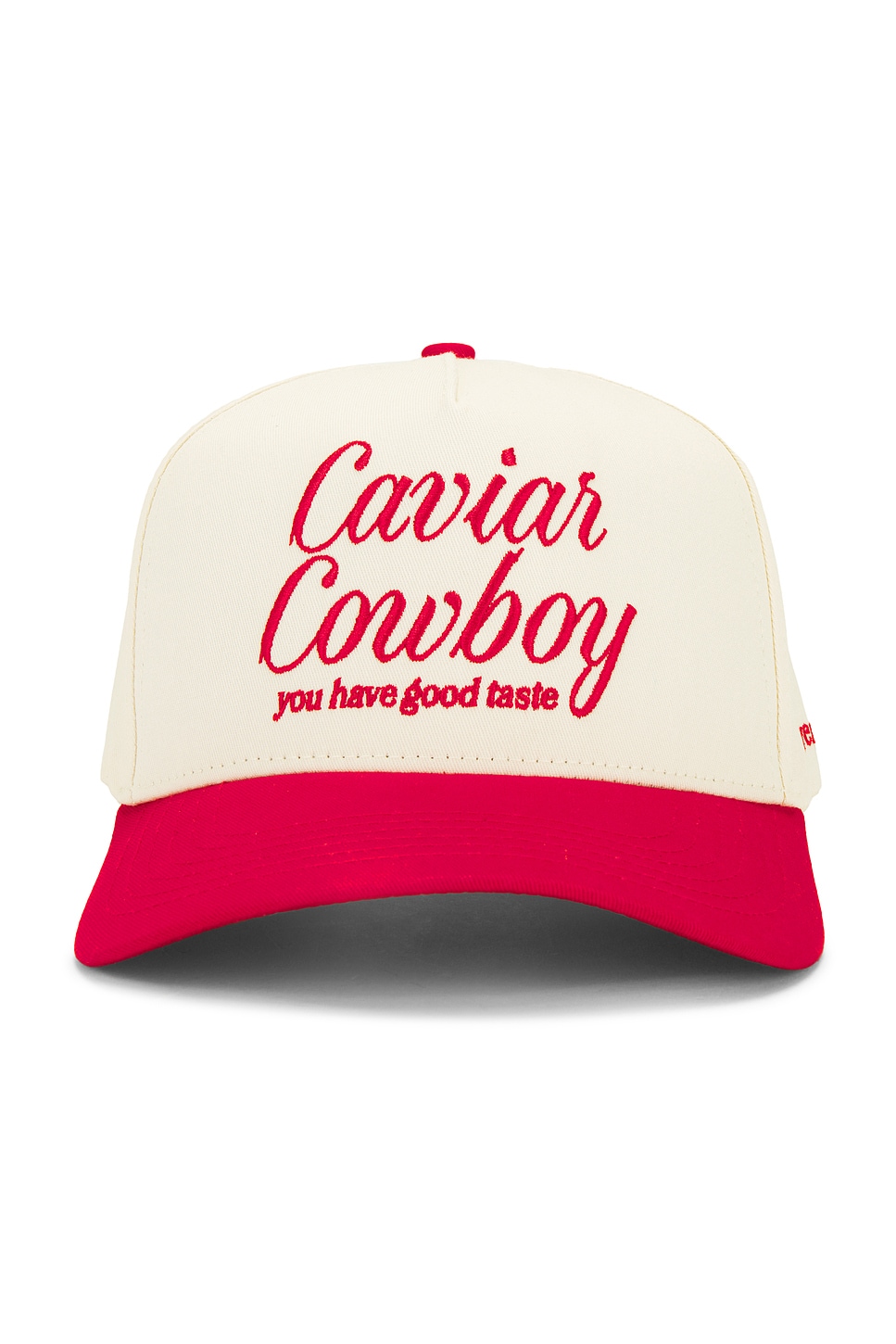 Eleven Eleven Caviar Cowboy Cap in Beige & Red | REVOLVE