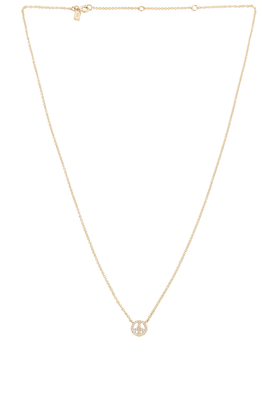 EF COLLECTION Diamond Mini Peace Necklace in Gold | REVOLVE