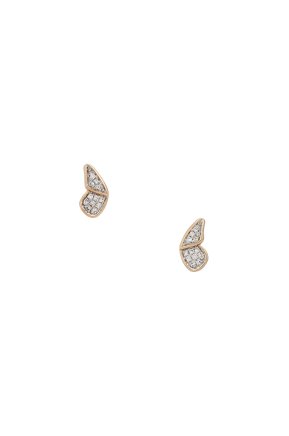 EF COLLECTION Diamond Flutter Stud Set in 14k Yellow Gold | REVOLVE
