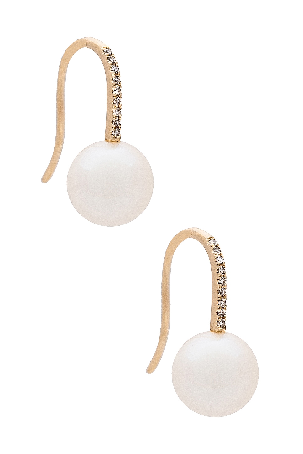 EF COLLECTION Pearl Ball Drop Earrings in Yellow | REVOLVE