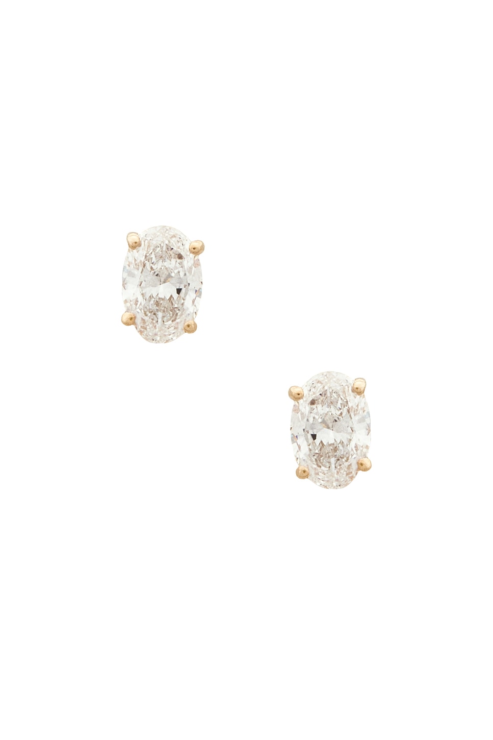 EF COLLECTION Diamond Oval Stud Earring in Yellow | REVOLVE
