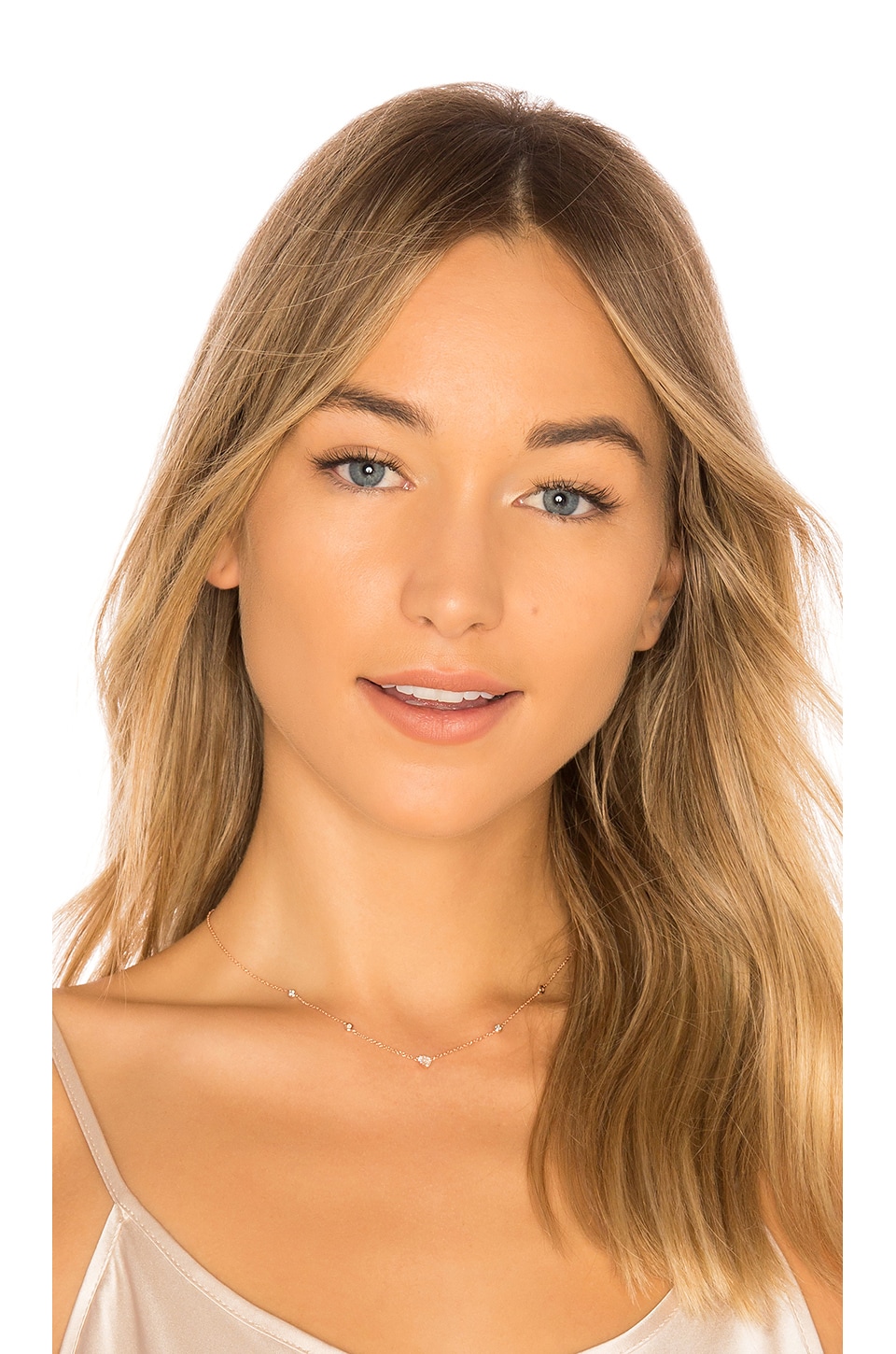 EF COLLECTION Diamond Bezel Teardrop Necklace in Rose Gold & White ...