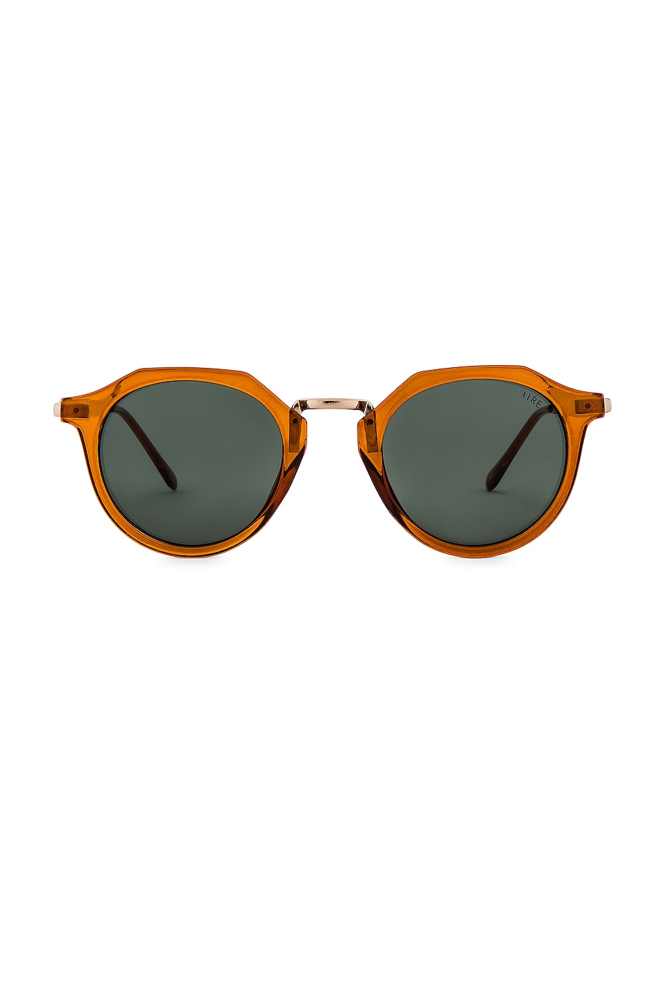 AIRE Taures Round Sunglasses in Clay & Green Mono | REVOLVE