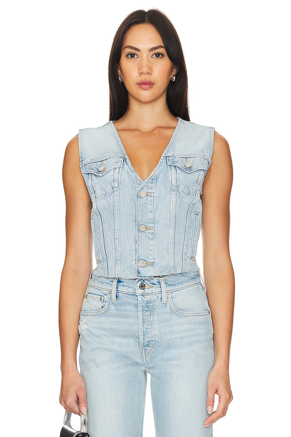 ETICA Hollis Denim Vest in Sea Foam | REVOLVE