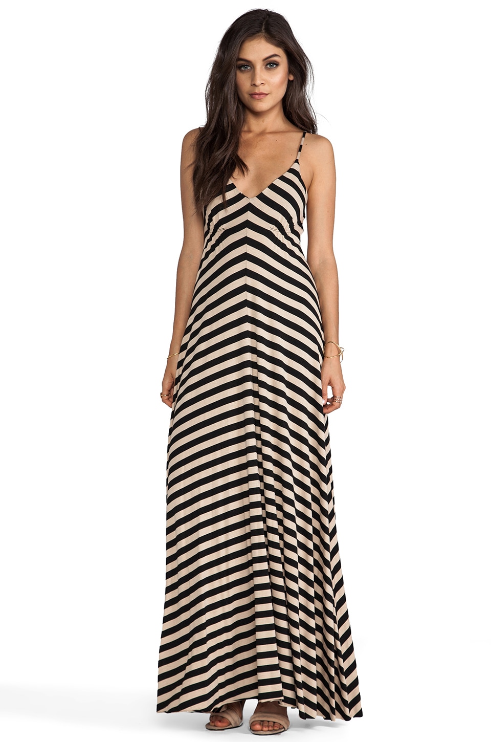 Eight Sixty Stripe Maxi in Camel & Black | REVOLVE