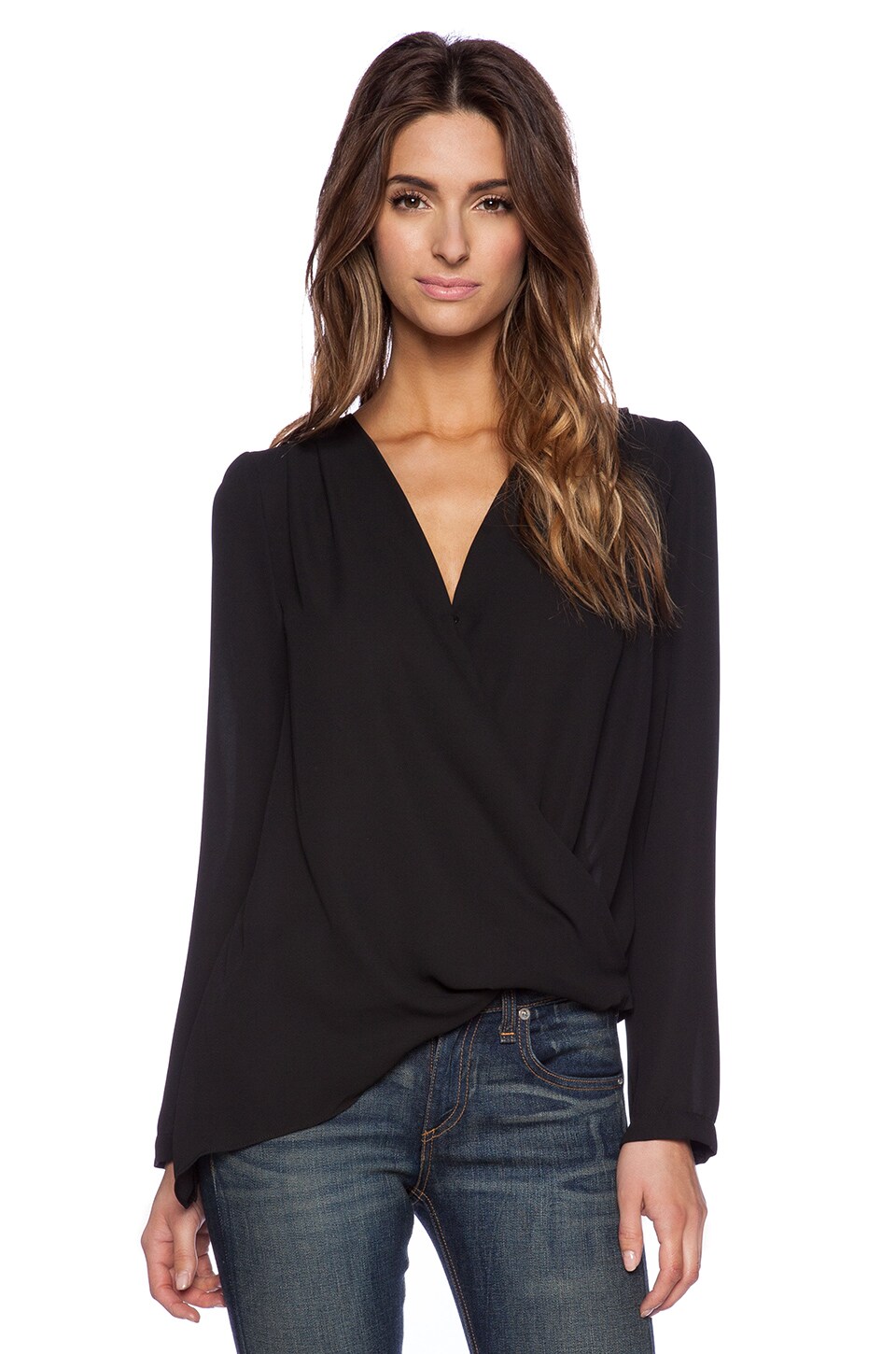 Eight Sixty Crossover Blouse in Black | REVOLVE