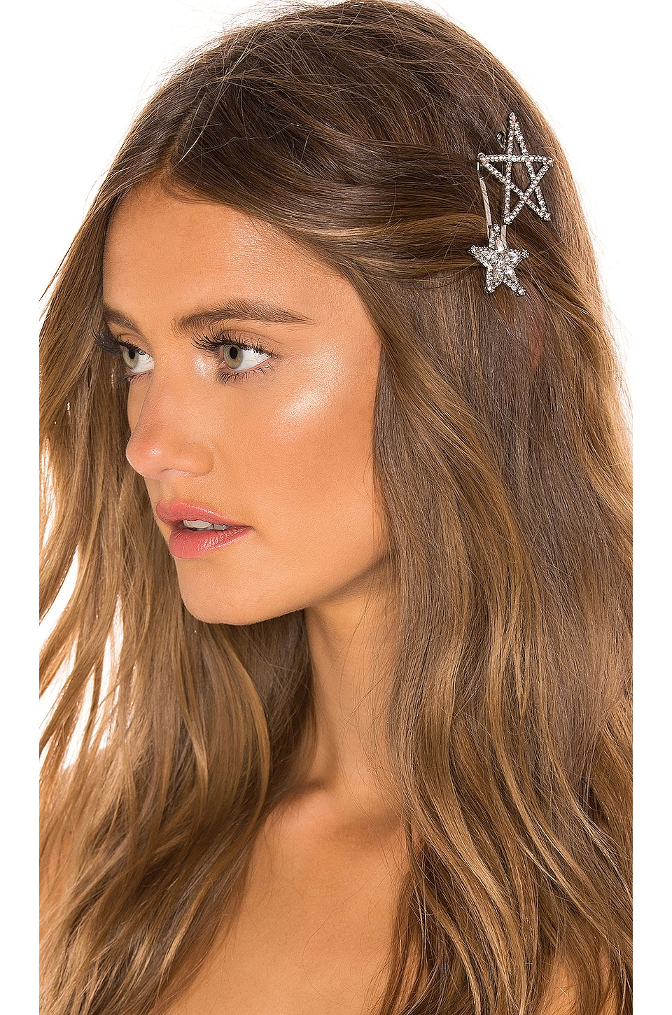 Elizabeth Cole Star Hair Pin Set in Silver | REVOLVE
