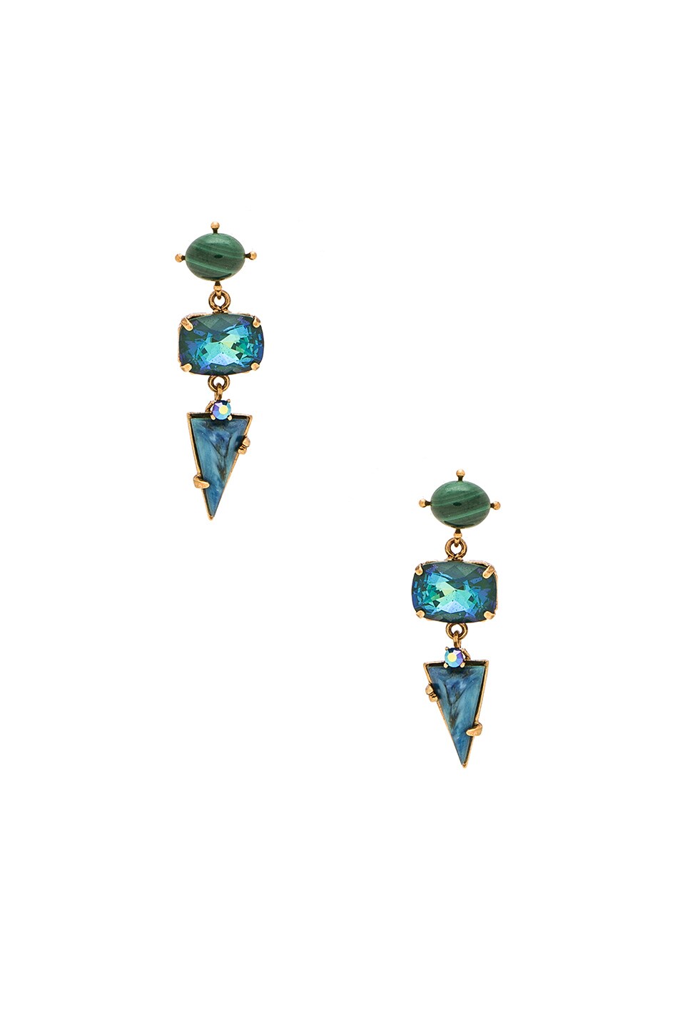 Elizabeth Cole Multi Stone Drop Earring in Ultra Emerald | REVOLVE