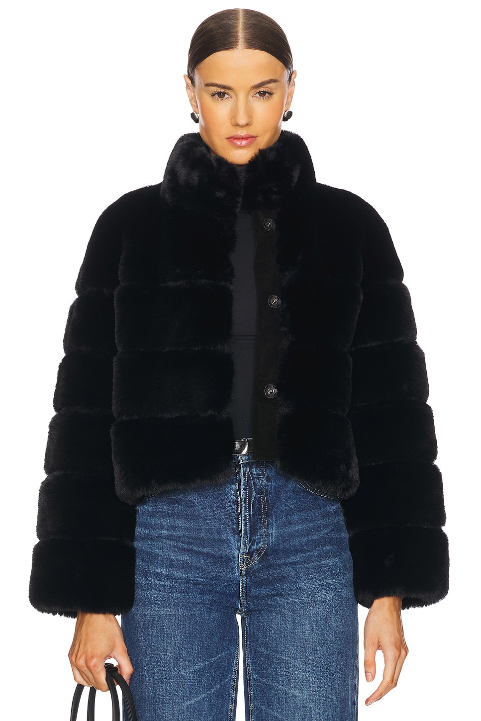 ELLIATT Dylan Faux Fur Jacket in Black | REVOLVE